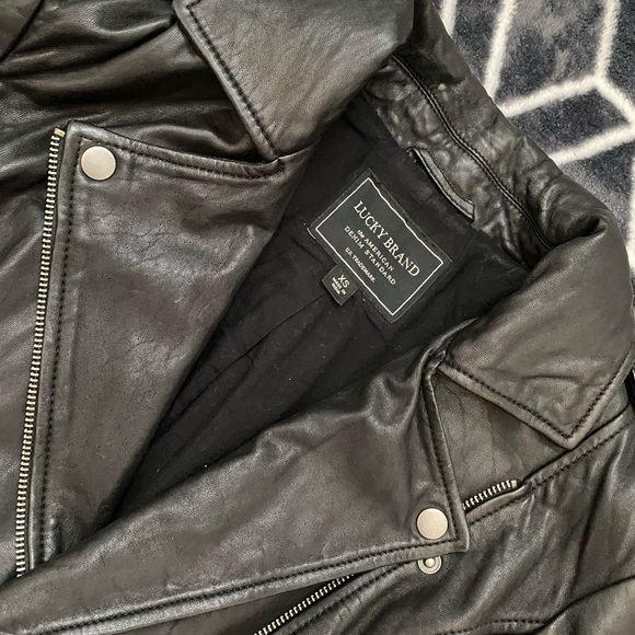 Lucky Brand | Jackets & Coats | Lucky Brand 0 Lam Skin Black Leather ...